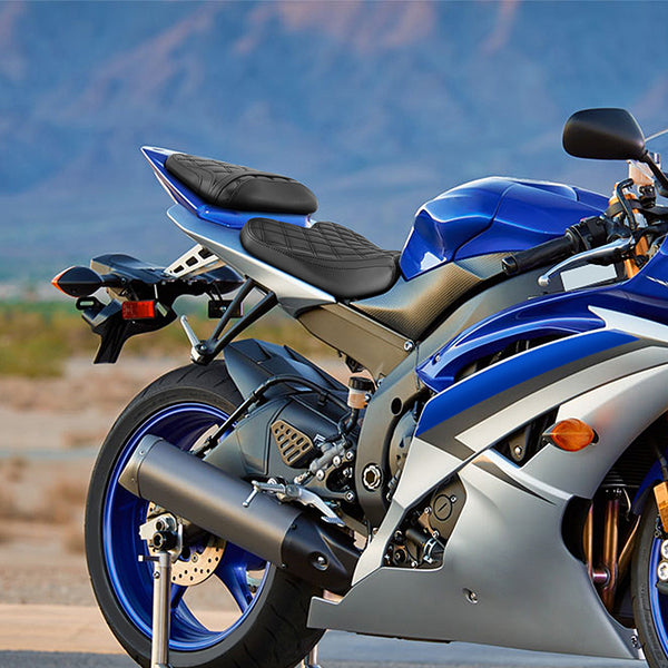 C.C. RIDER YZF R6 Front And Rear Seat For YAMAHA R6 YZFR6 Black Lattic ...