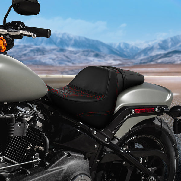 C.C. RIDER Softail Seat Driver And Passenger Seat Chopper Seat Red Fis ...