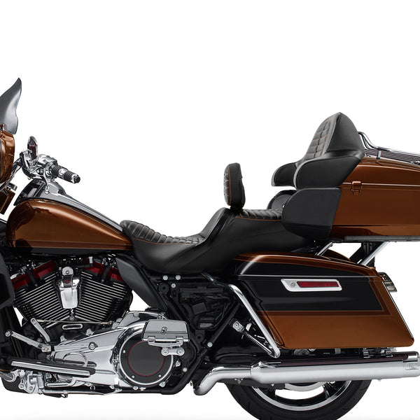 C.C. RIDER Touring Seat Driver Passenger Seat With Backrest For Harley ...