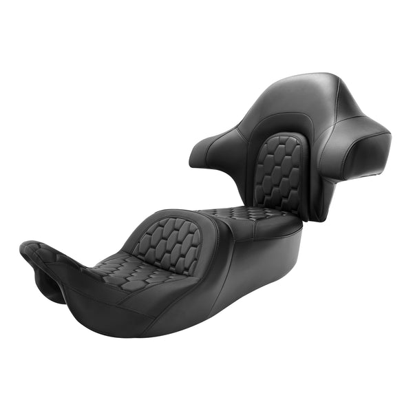C.C. RIDER Touring Seat Driver Passenger Seat With Backrest For Harley ...
